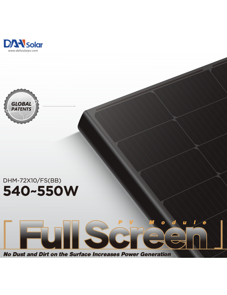 550W DAH Solar Full Screen DHM-72X10/FS(BB) PV Module 550W DAH Solar Full Screen DHM-72X10/FS(BB) PV Module